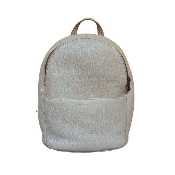 Emporio Armani | Bags | Emporio Armani Grey Leather Backpack Large ...